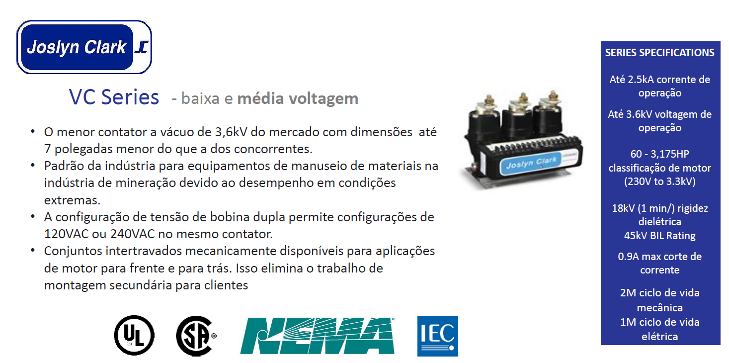 Contatores A Vácuo Joslyn Clark - Mokka-Sensors